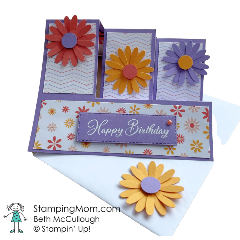 Birthday Daisy Side Step Card – Stamping Mom